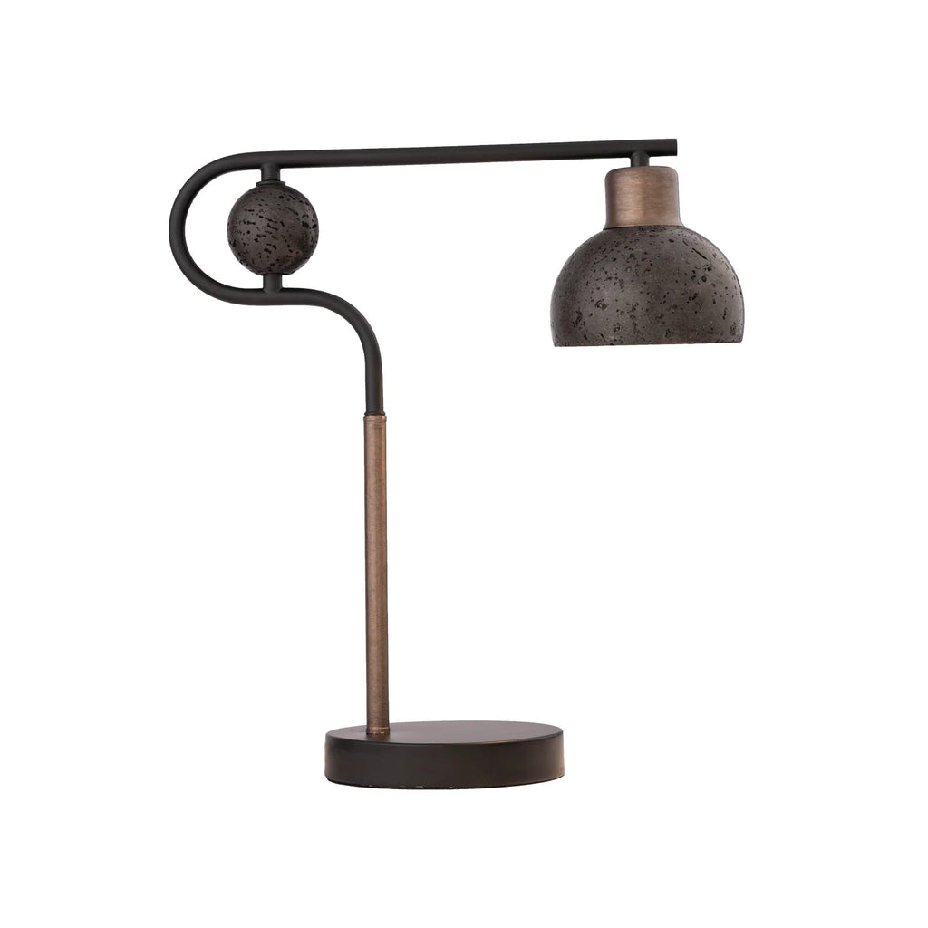Solaris Table Lamp | Matt Black, Antique Bronze & Travertine | Davoluce ...