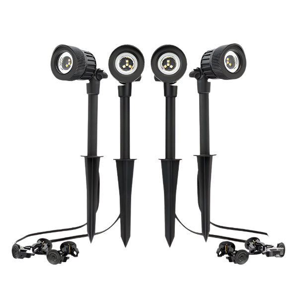 Brilliant Lighting PINNACLE 4 Light 12V LED Garden Spotlight Kit ...
