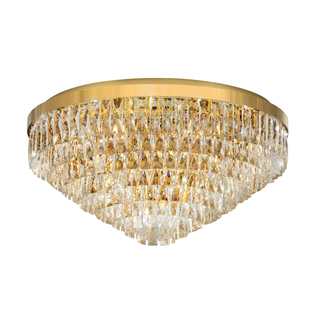 Eglo 39459 Valparaiso 16 Light CTC Crystal Chandelier Gold