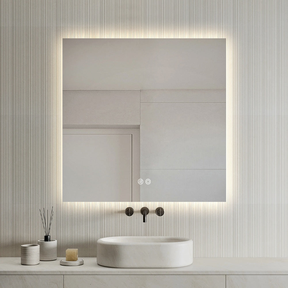60 × 60 cm Frameless LED Square Mirror