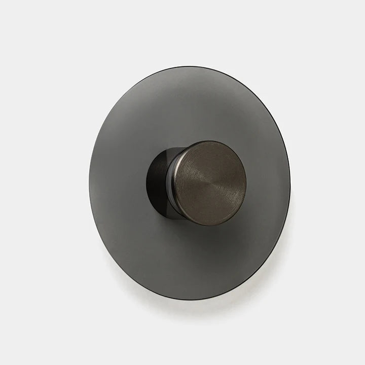 Eclipse 230 Wall Lamp – Smoked Glass & Brushed Bronze LED Light | Amphis