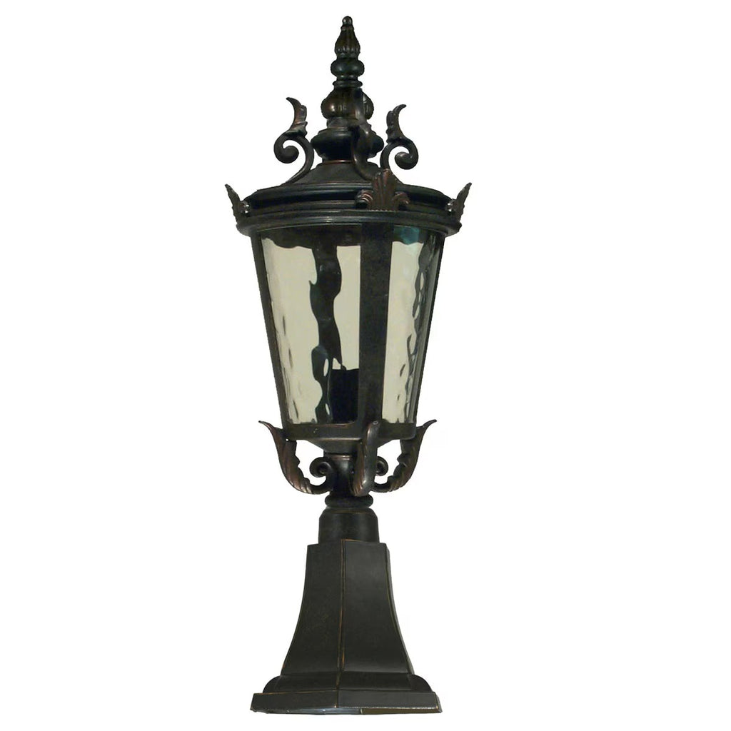 Lighting Inspirations - Albany Small Outdoor Pillar Mount, Antique Bronze