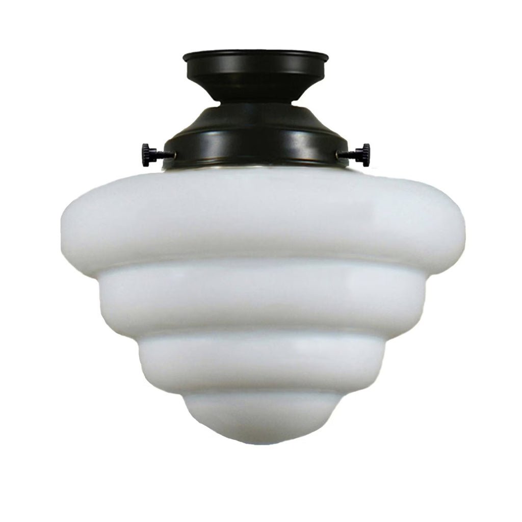 Victorian Beehive Glass Batten Fix Light – 10" Opal Matte Glass Shade