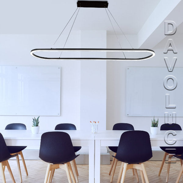 Contessa Saturn Convex 60w LED 1500 x 350mm Oval Ring Pendant