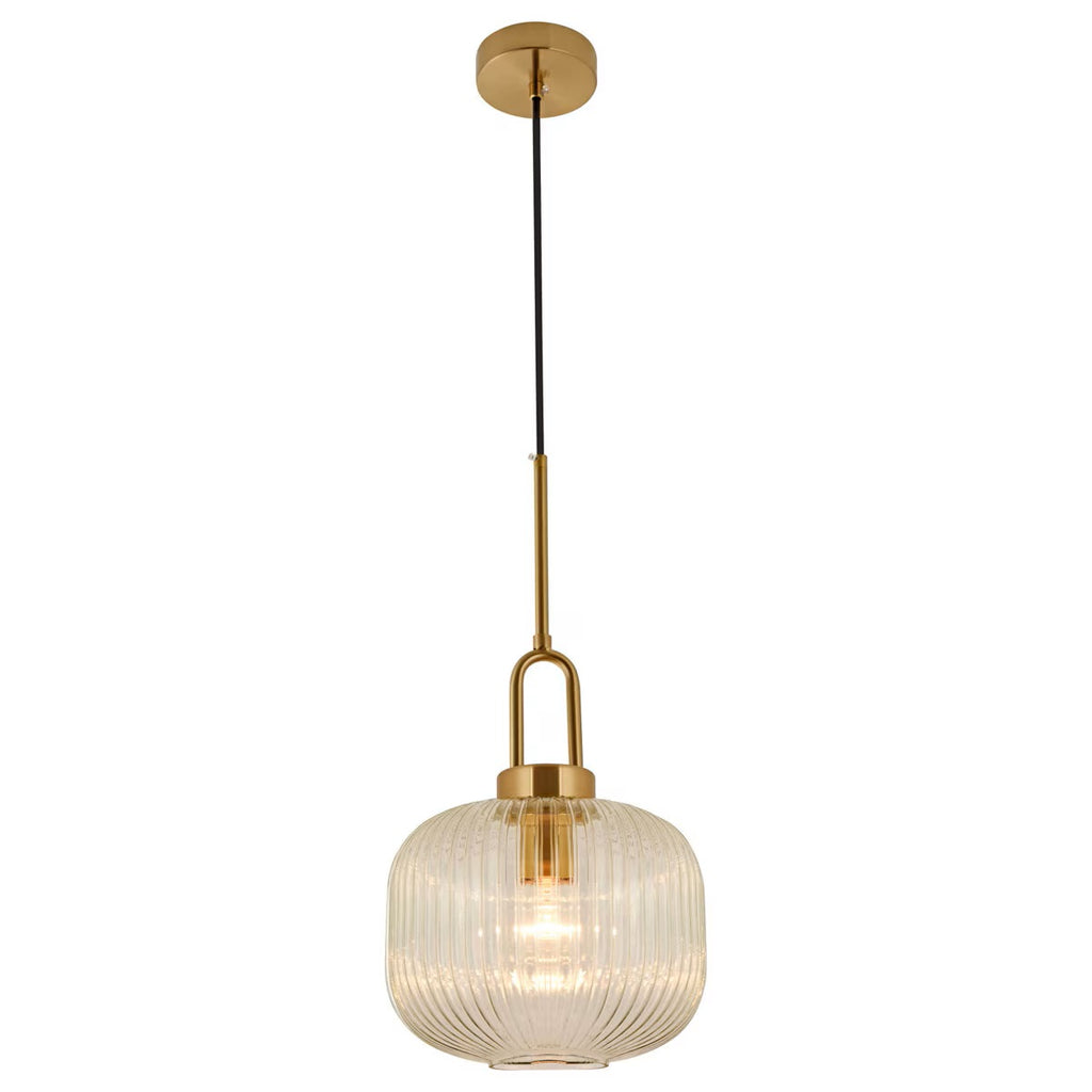 Main Pendant Light Black Cord Satin Brass