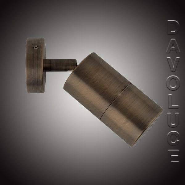 Antique Brass Single Adjustable GU10 Wall Light | DA Voluce Lighting