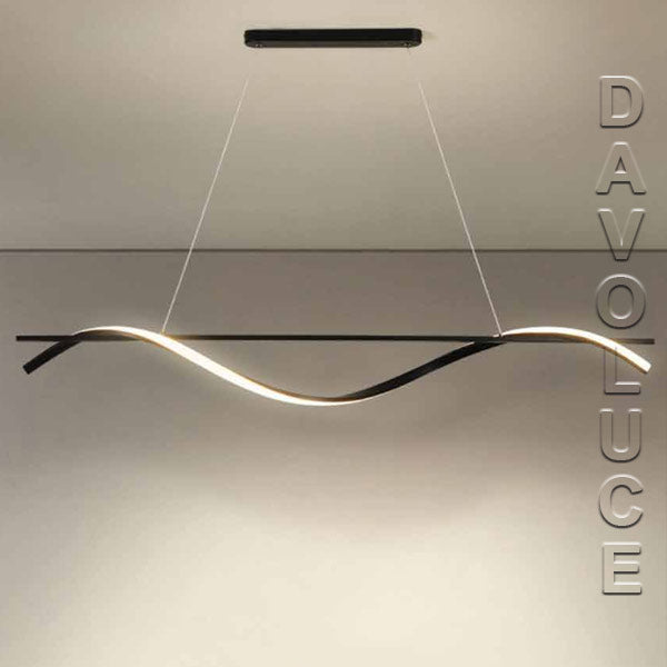 Vencha Swirl 1.2m long liner LED Pendant | Davoluce Lighting
